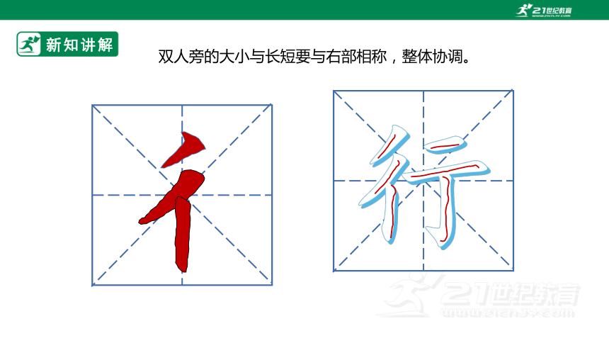 书法练习指导 双人旁 课件21世纪教育网 二一教育